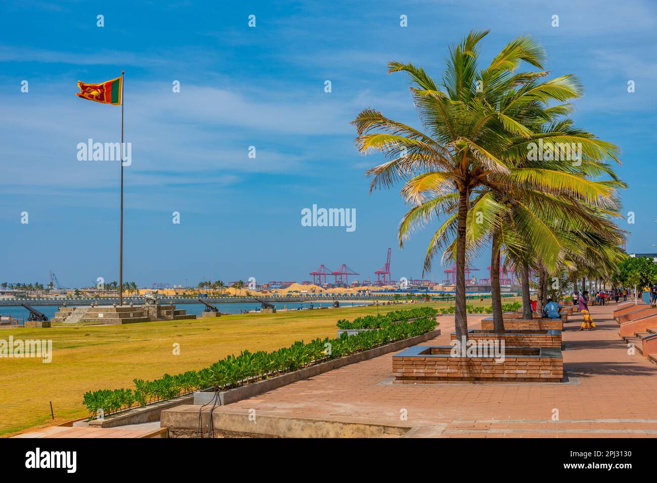 Colombo, Sri Lanka, January 19, 2022: Flagpole with Sri Lankan flag ...