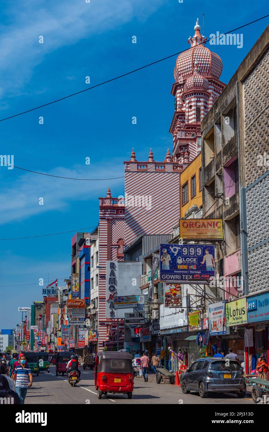 Colombo, Sri Lanka, January 19, 2022: View of a busy street in the ...