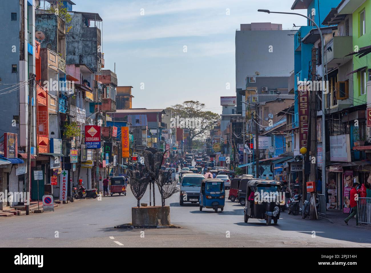 Colombo, Sri Lanka, January 19, 2022: View of a busy street in the ...