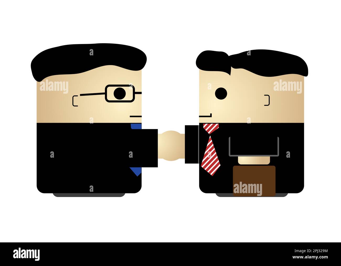 Two person shaking cartoon Cut Out Stock Images & Pictures - Alamy