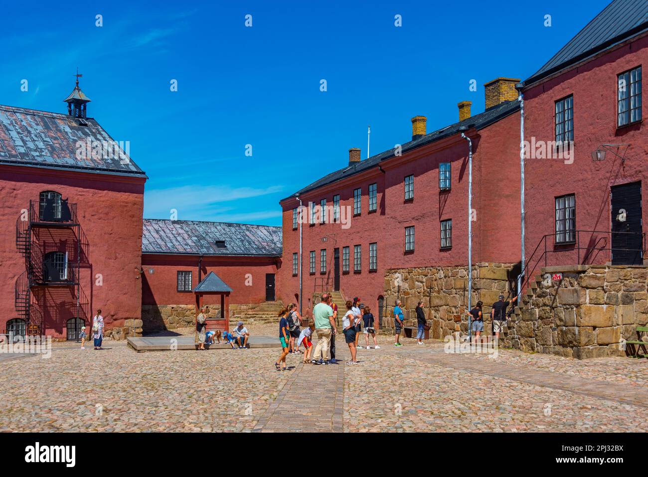 Varberg, Sweden, July 12, 2022: Courtyard in the fortress in Swedish ...