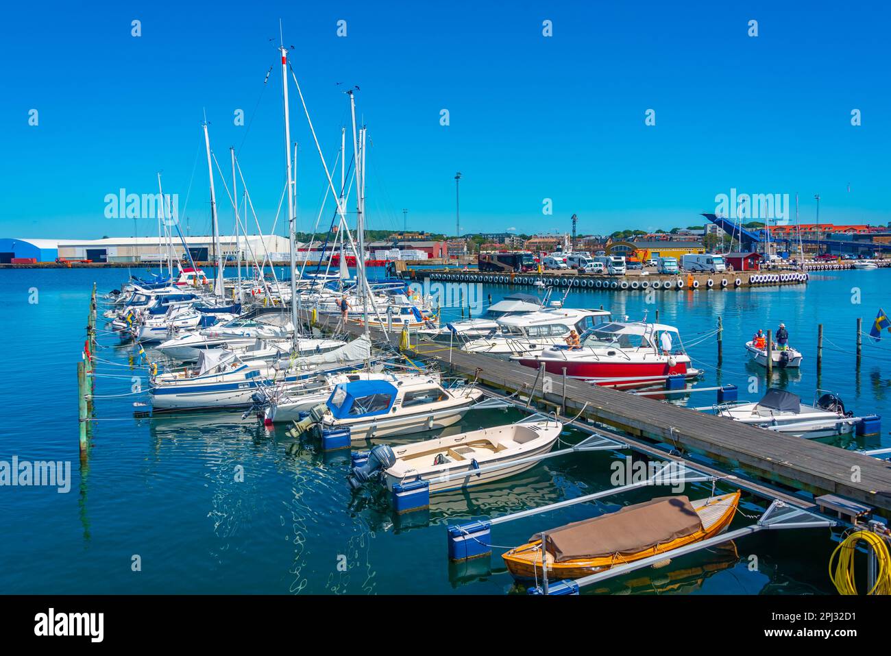Varberg, Sweden, July 12, 2022: Marina in Swedish town Varberg Stock ...