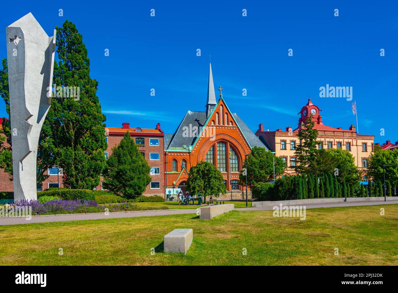 Halmstad, Sweden, July 12, 2022: Statue of a woman at Picasso park and ...