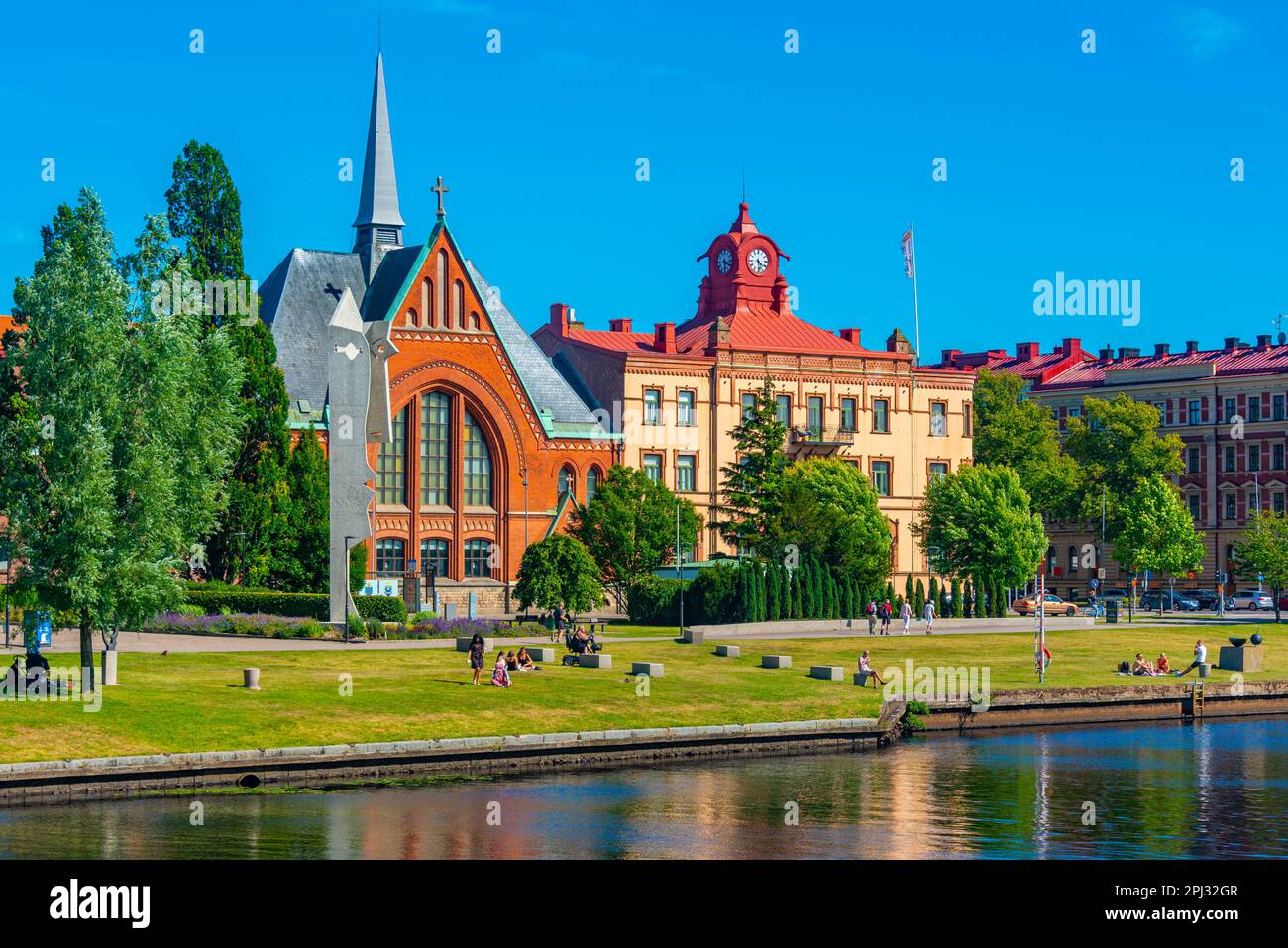 Halmstad, Sweden, July 12, 2022: Statue of a woman at Picasso park and ...
