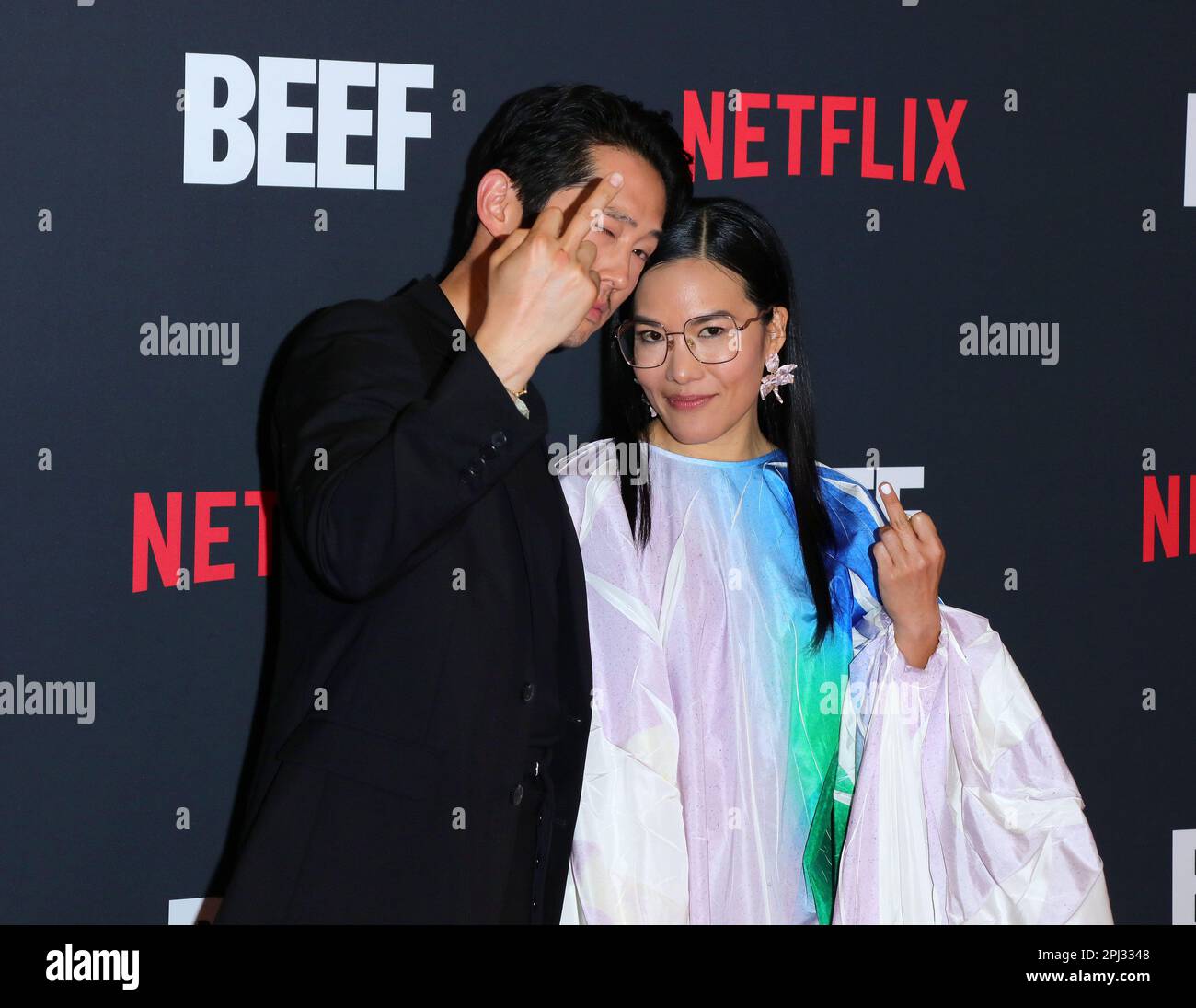 Hollywood, USA. 30th Mar, 2023. Steven Yeun, Ali Wong arrives at The Los Angeles Premiere of ...