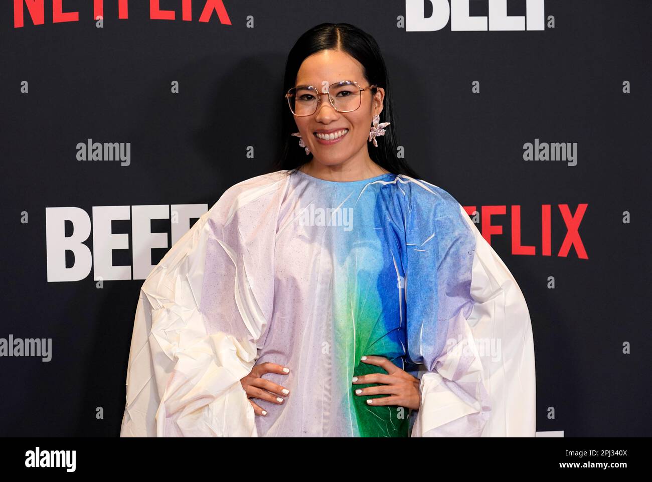 Ali Wong, a cast member in "Beef," poses at the premiere of the Netflix ...