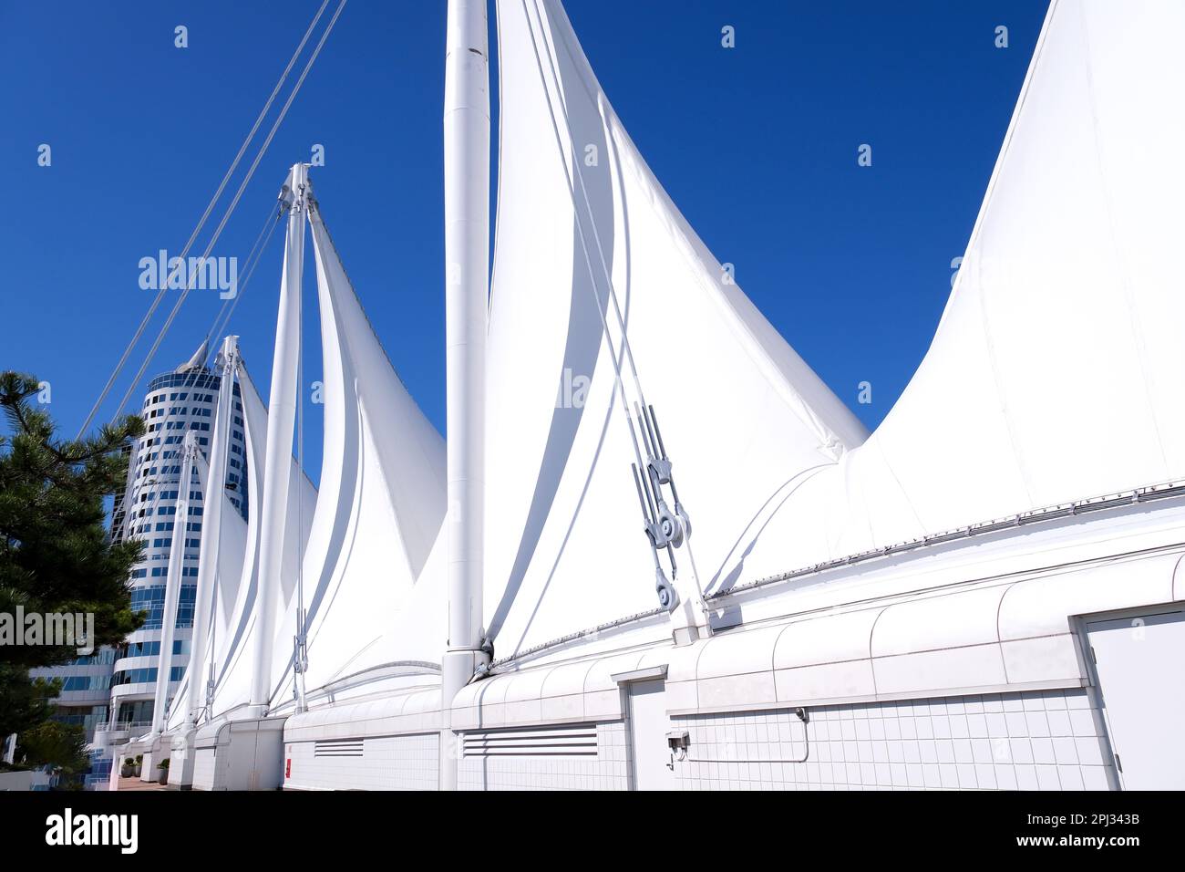 Canada Place is huge building in the shape of a sailboat, a tourist ...