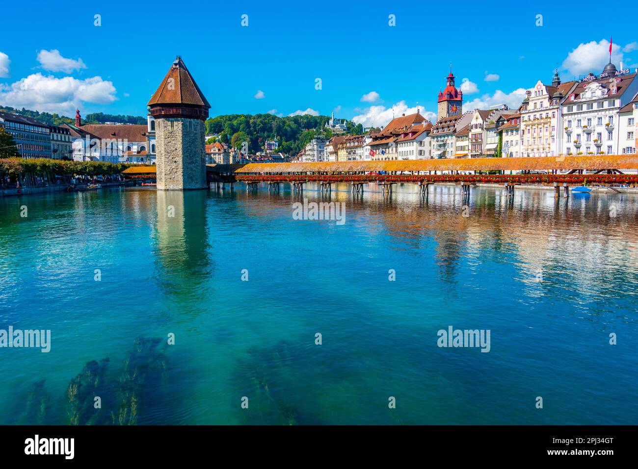 Luzern, Switzerland, September 20, 2022: Panorama of Kapellbruecke at ...