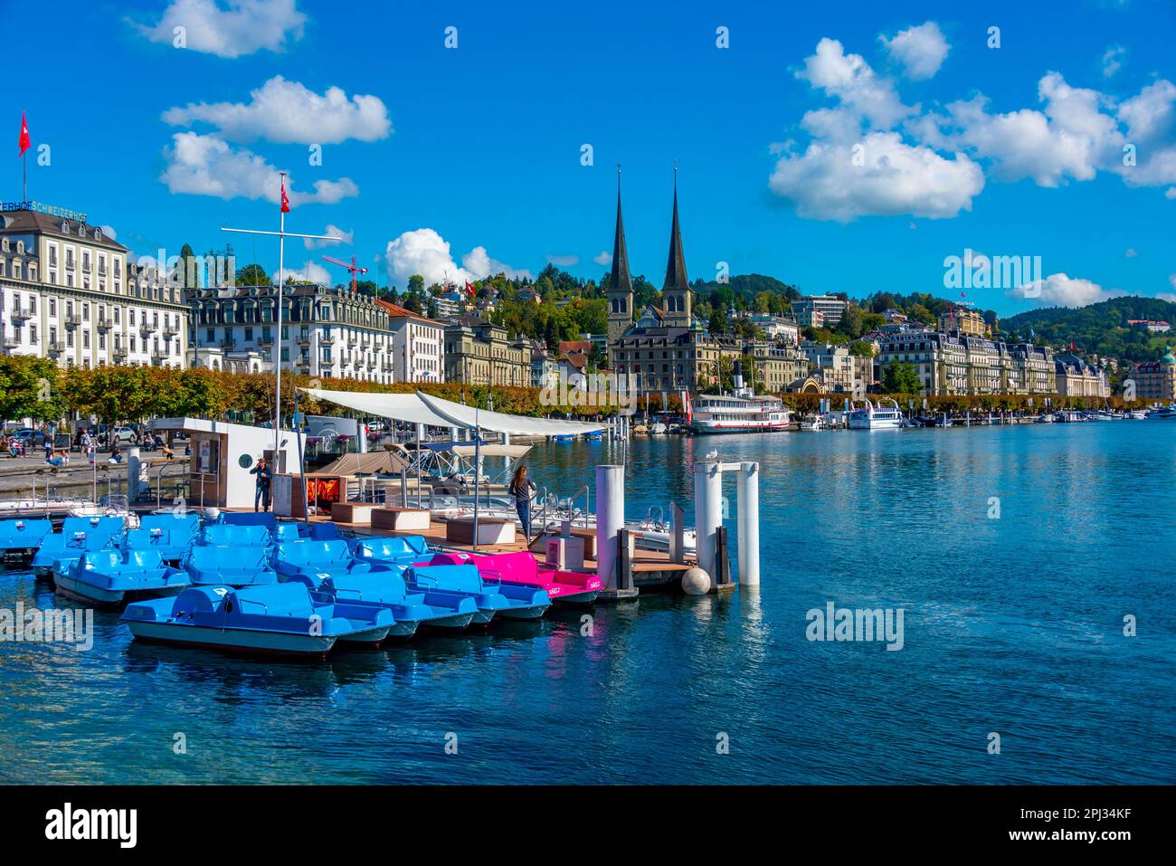 Luzern, Switzerland, September 20, 2022: Waterfront of lake Lucerne in ...