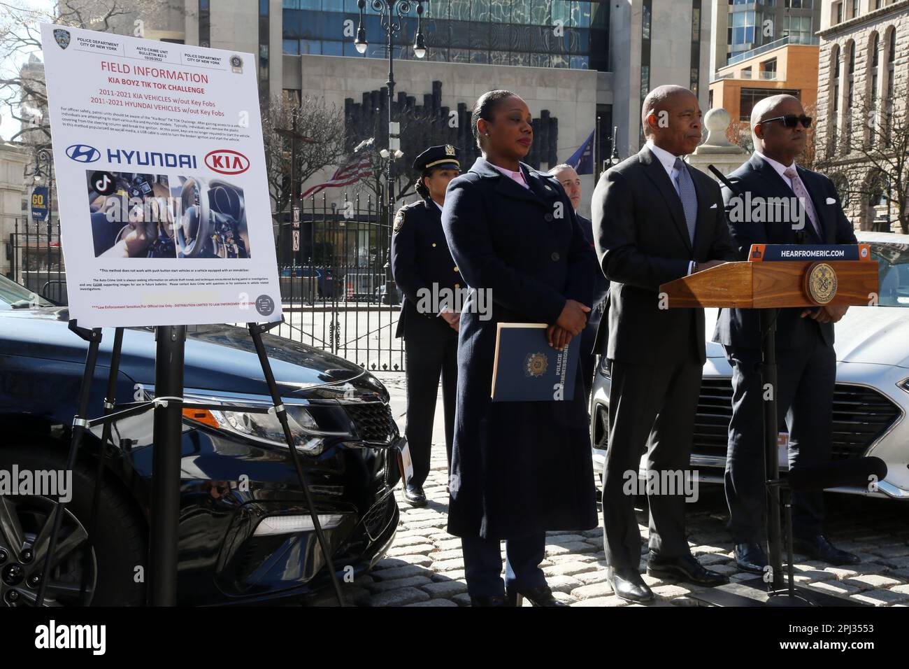 NEW YORK, NY-March 30: New York City Mayor Eric Adams, Phillip Banks ...