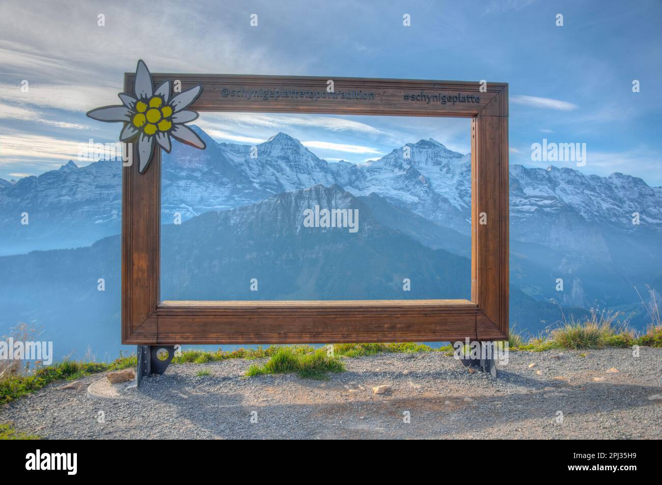 Interlaken, Switzerland, September 23, 2022: Tourist frame and Panorama ...