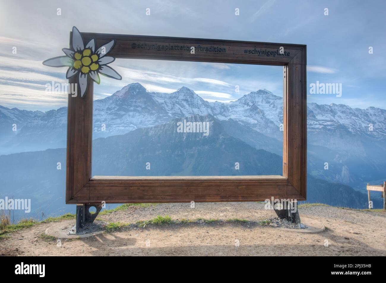 Interlaken, Switzerland, September 23, 2022: Tourist frame and Panorama ...