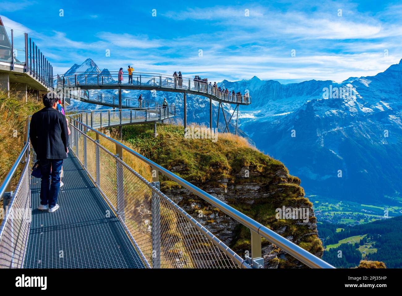 First, Switzerland, September 23, 2022: First Cliff Walk in Swiss Alps ...