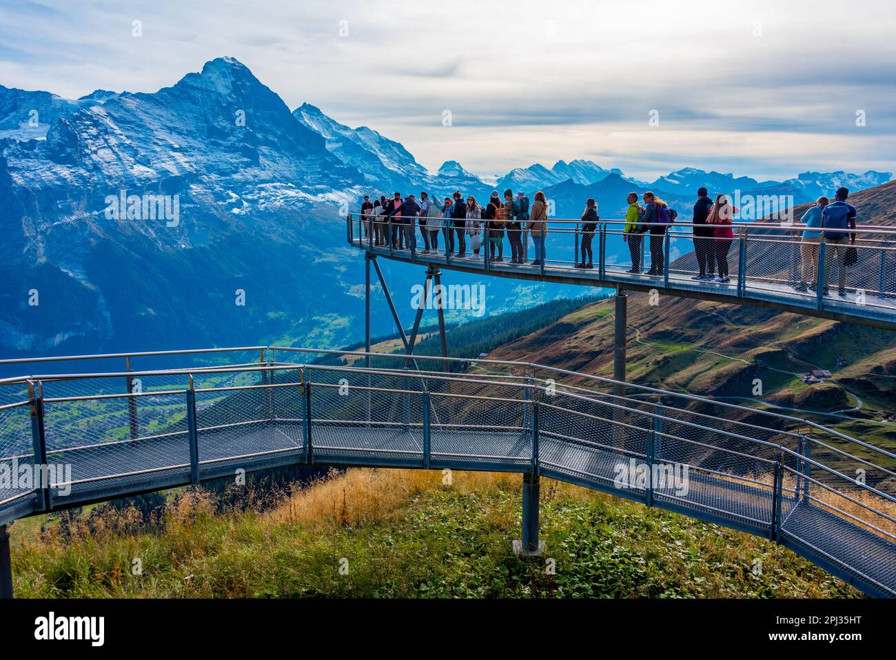 First, Switzerland, September 23, 2022: First Cliff Walk in Swiss Alps ...