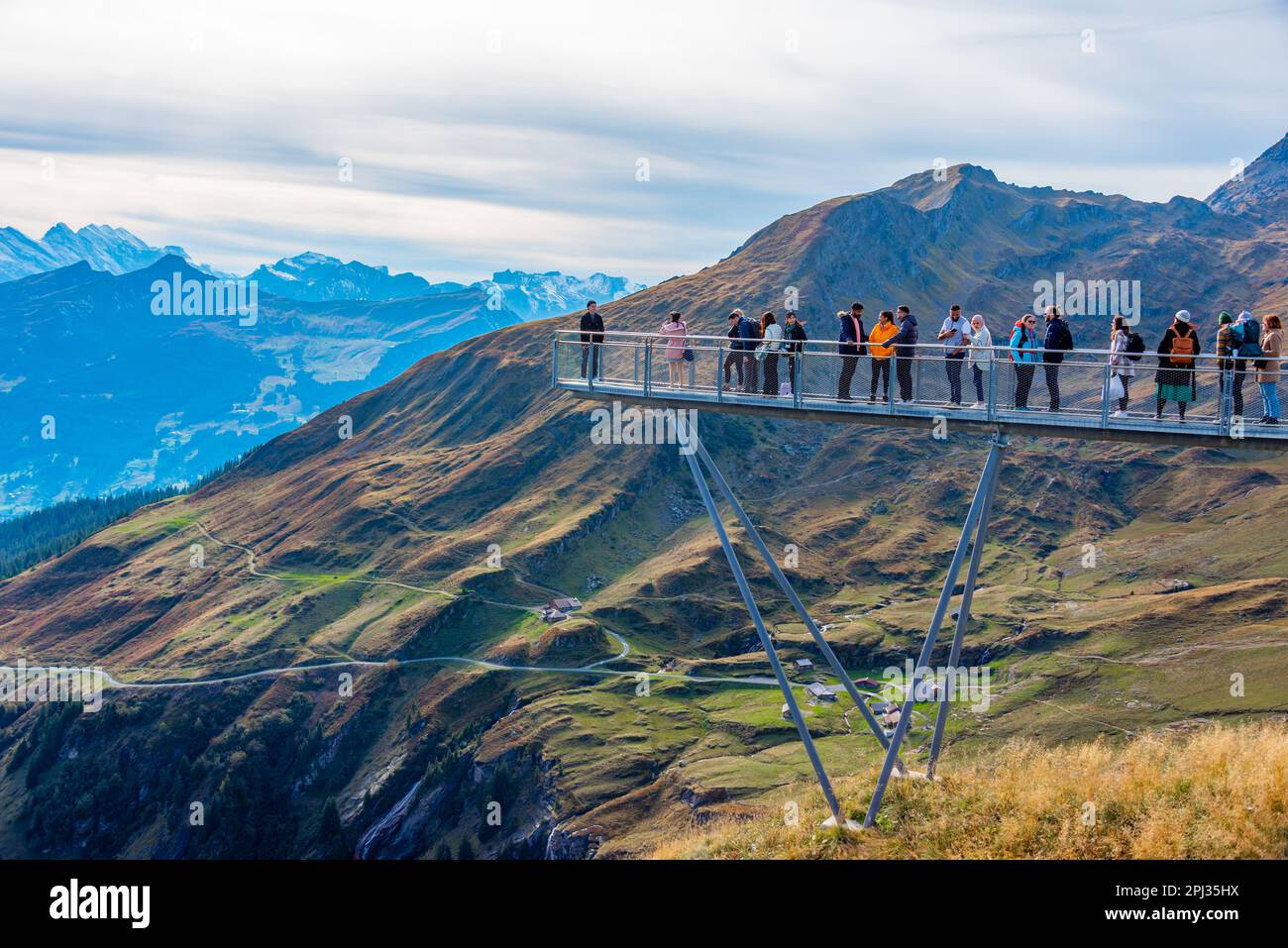 First, Switzerland, September 23, 2022: First Cliff Walk in Swiss Alps ...