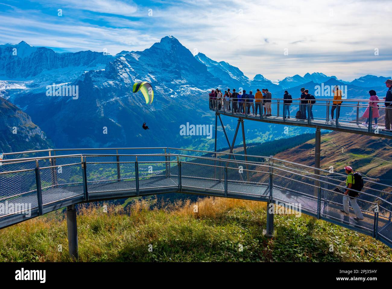 First, Switzerland, September 23, 2022: First Cliff Walk in Swiss Alps ...