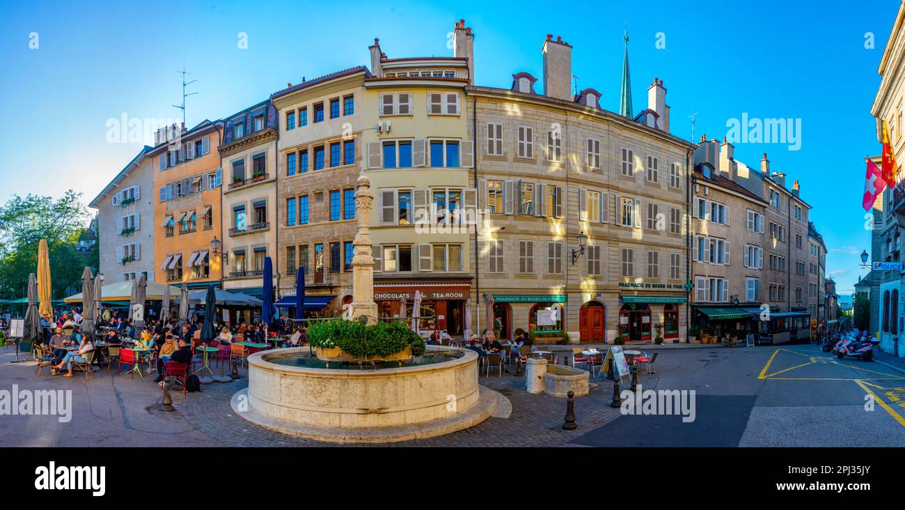 Geneva, Switzerland, September 19, 2022: Historical street in the old ...