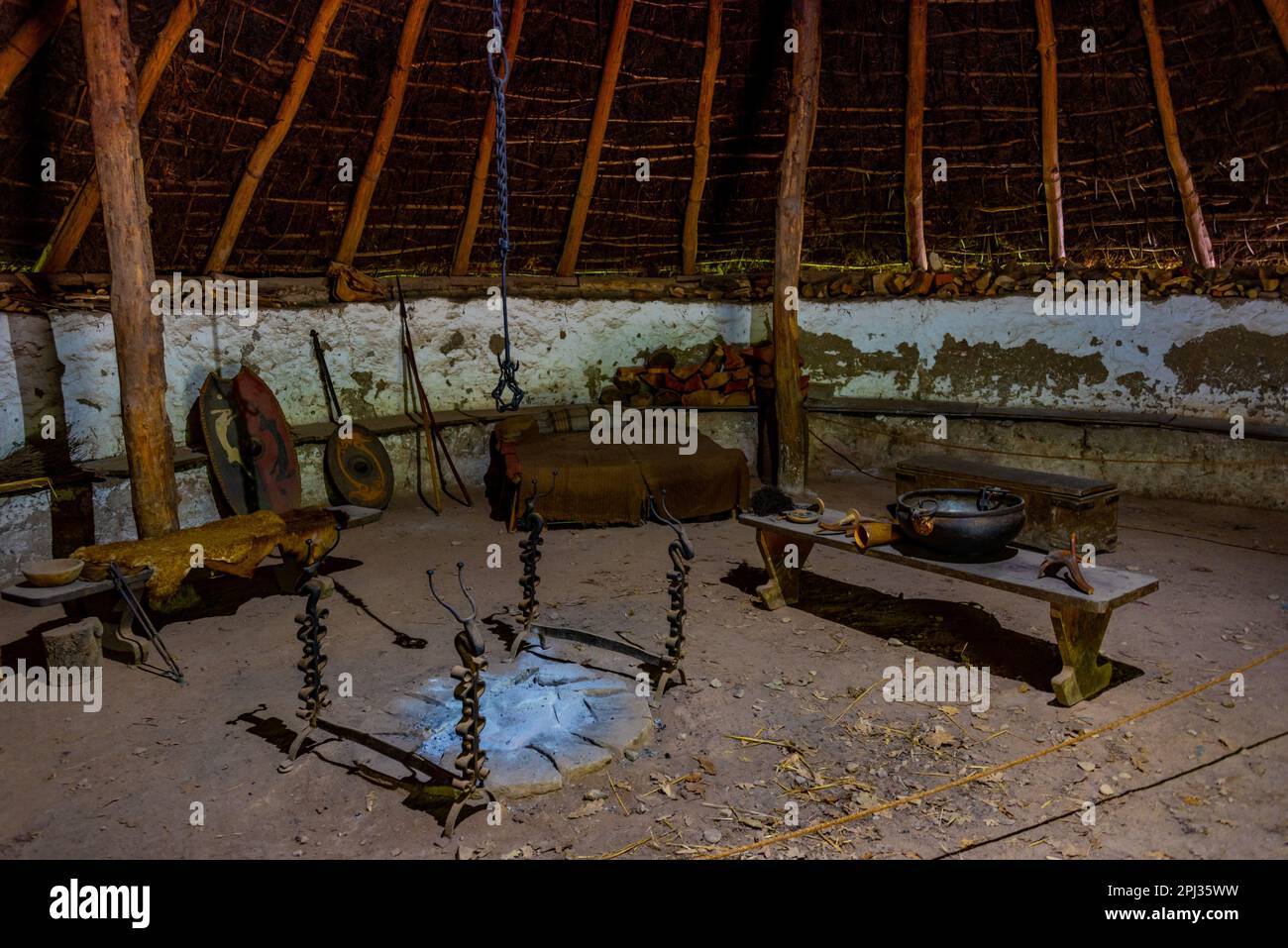 Cardiff, Wales, September 16, 2022: Interior of Bryn Eryr at St. Fagans ...