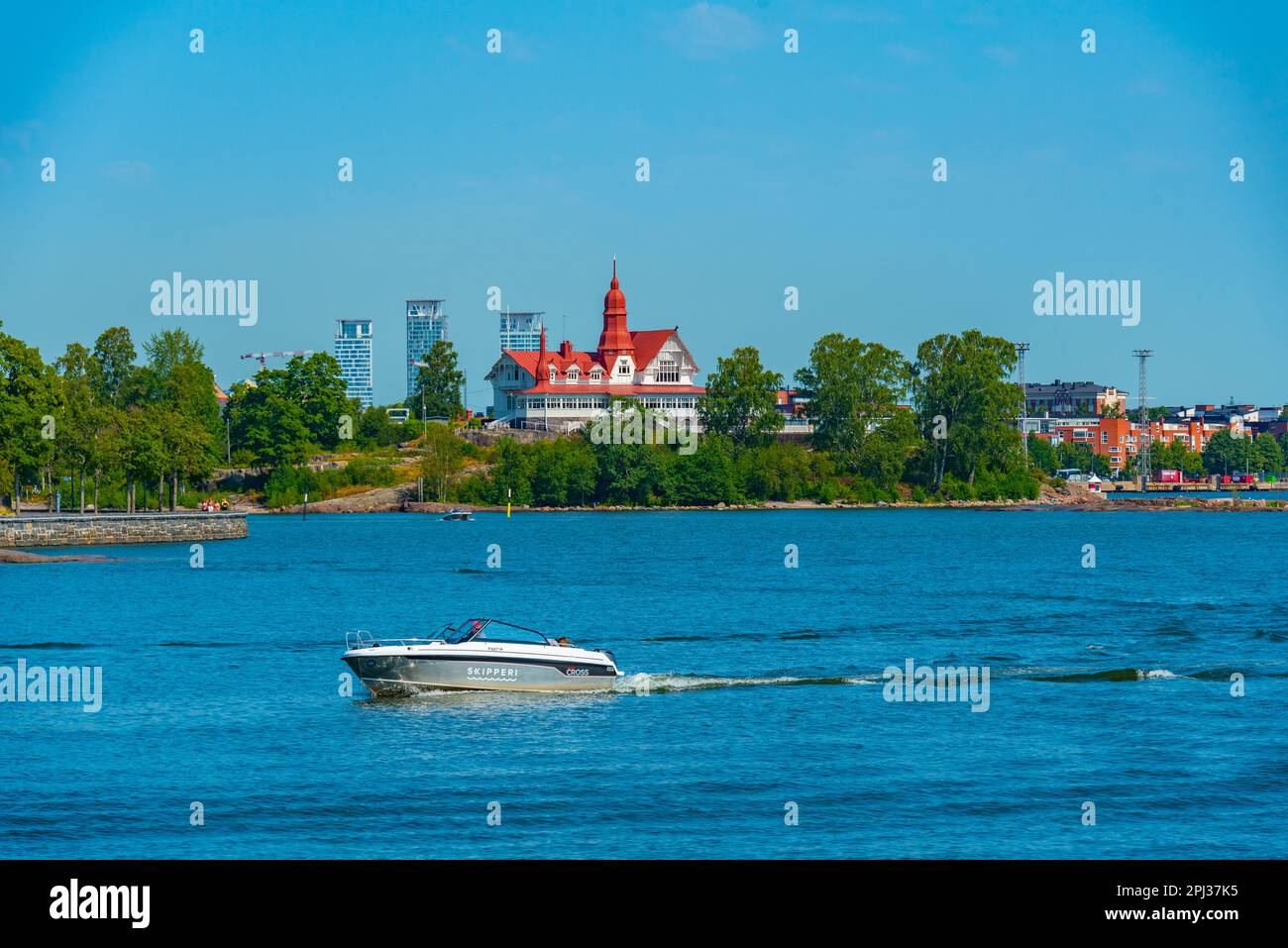 Helsinki, Finland, July 21, 2022: Valkosaari inhabited island in the ...