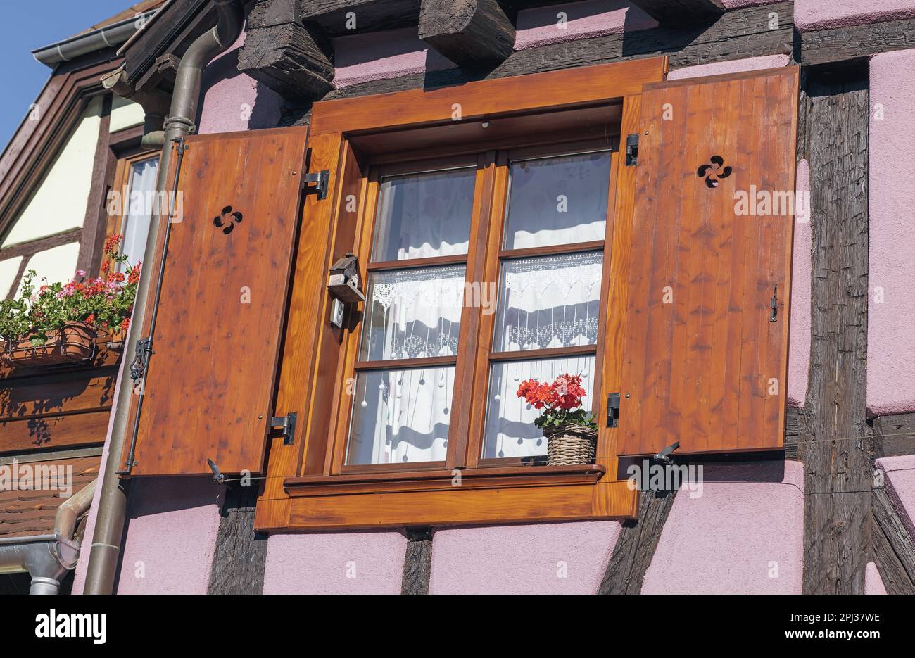 old window closeup in alsace village france Stock Photo - Alamy