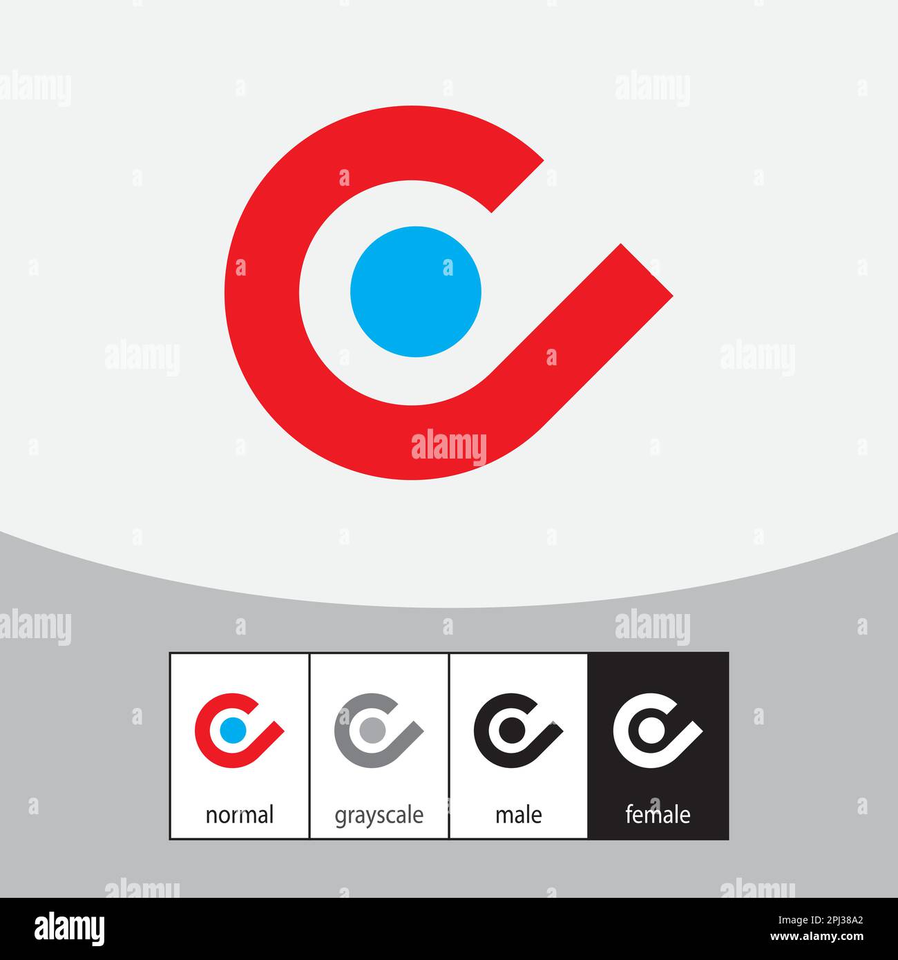 C Letter Logo. Blue and Red Color. - Vector Stock Vector Image & Art ...