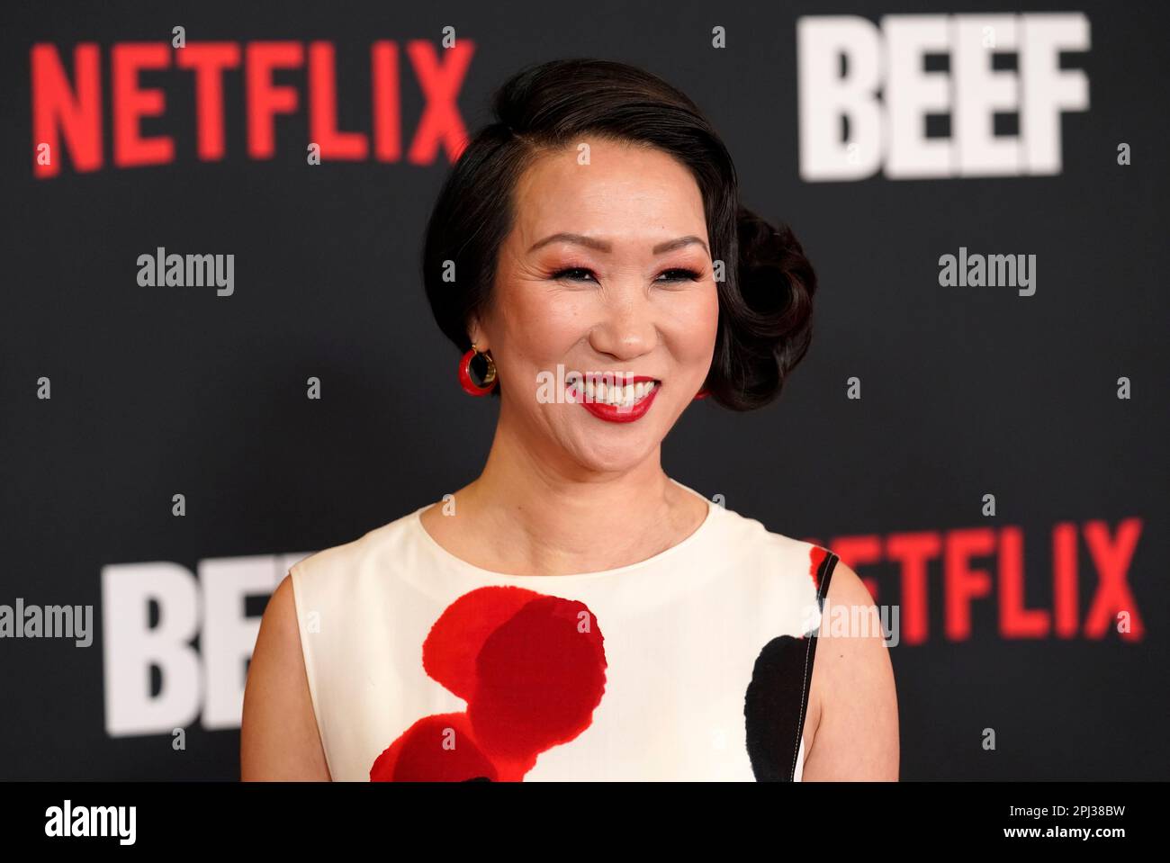 Hikari poses at the premiere of the Netflix series "Beef," Thursday ...