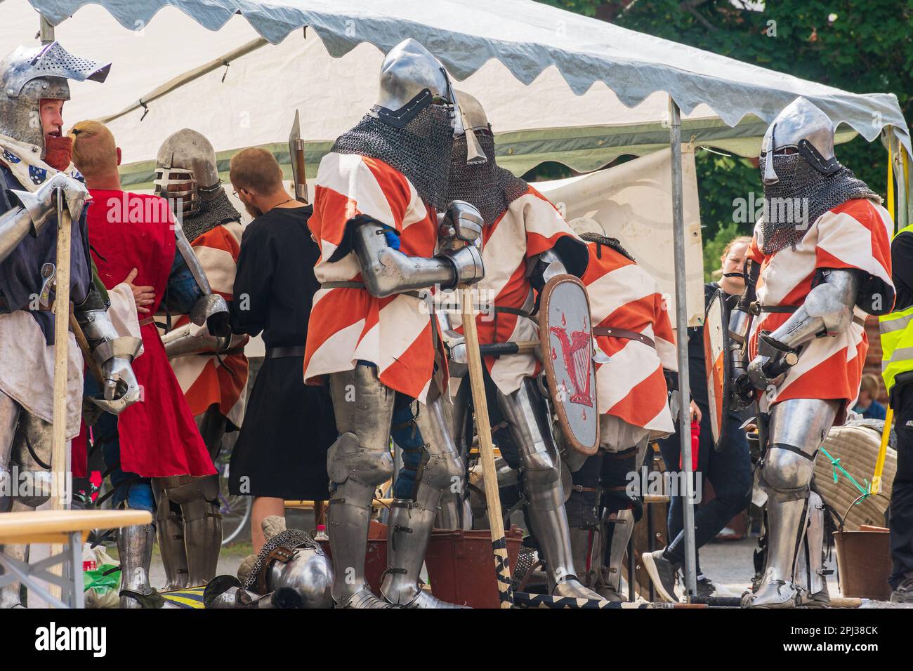Historical Medieval Buhurt Battles in Hämeenlinna Finland Stock Photo ...