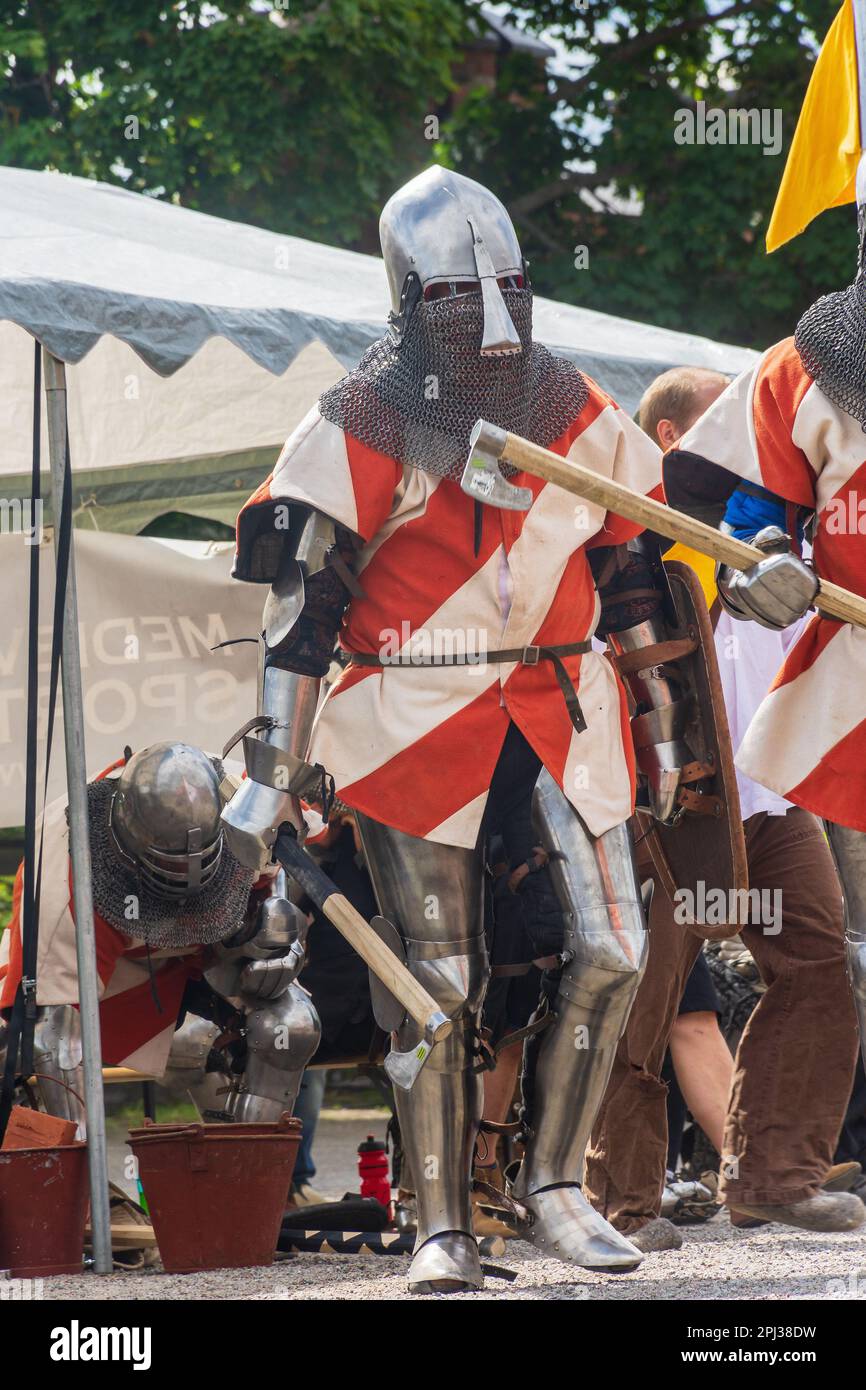 Historical Medieval Buhurt Battles in Hämeenlinna Finland Stock Photo ...