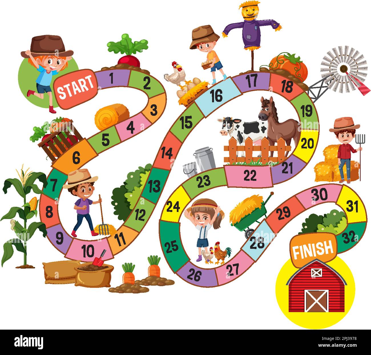 Snakes and ladders game template illustration Stock Vector Image & Art ...