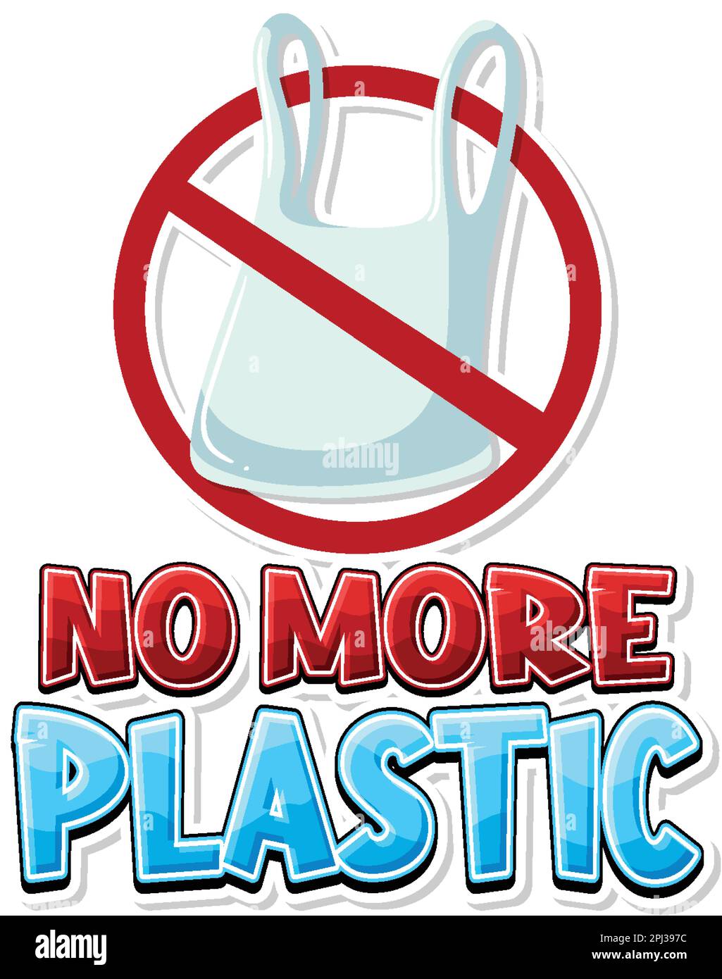 No more plastic logo banner design illustration Stock Vector Image ...