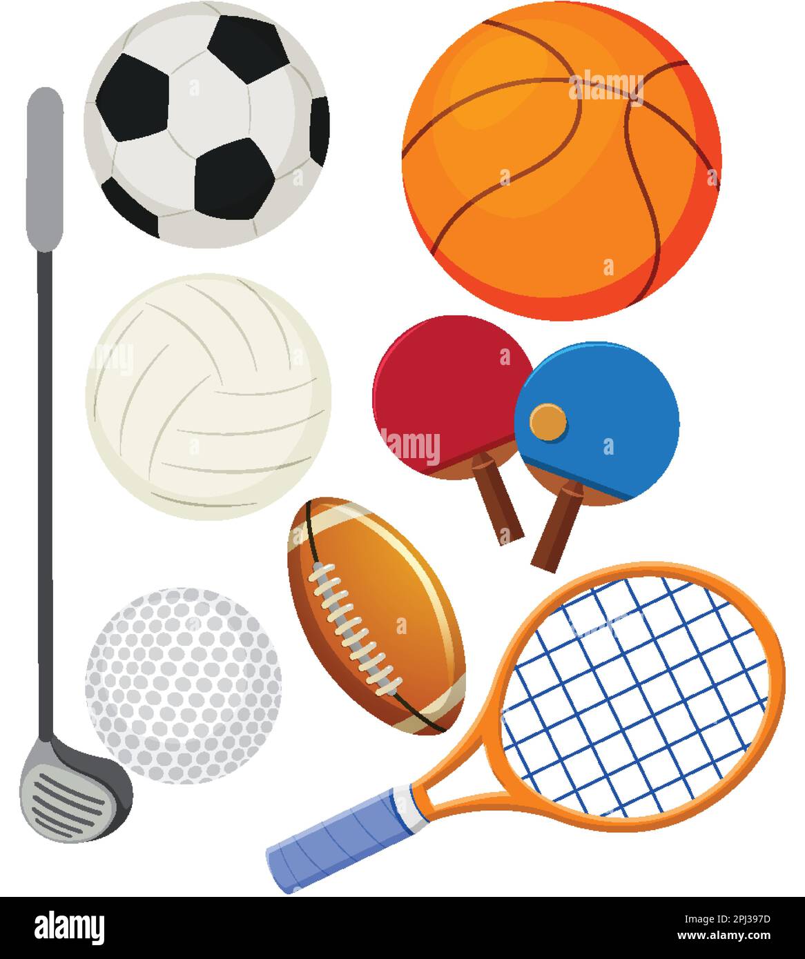 Collection of Sports Objects Vector illustration Stock Vector Image ...