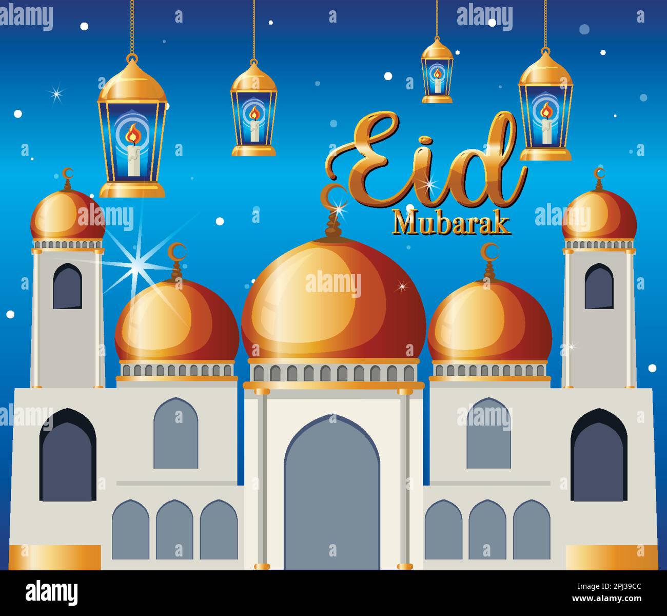Eid Mubarak Banner Design for Celebrations illustration Stock Vector ...