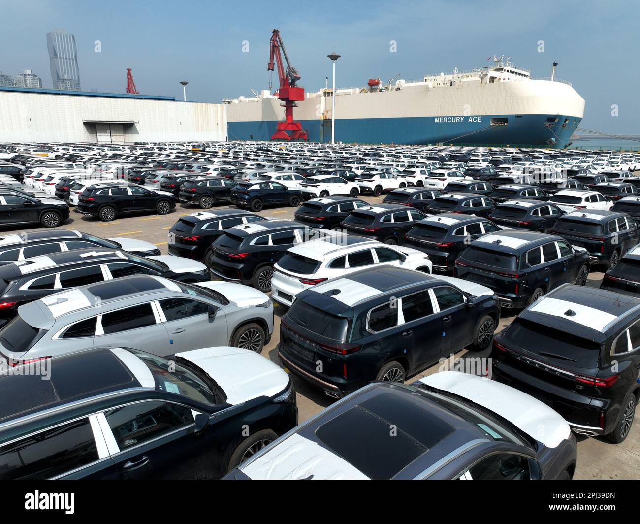 LIANYUNGANG, CHINA - MARCH 31, 2023 - Cargo is loaded at the Port ...