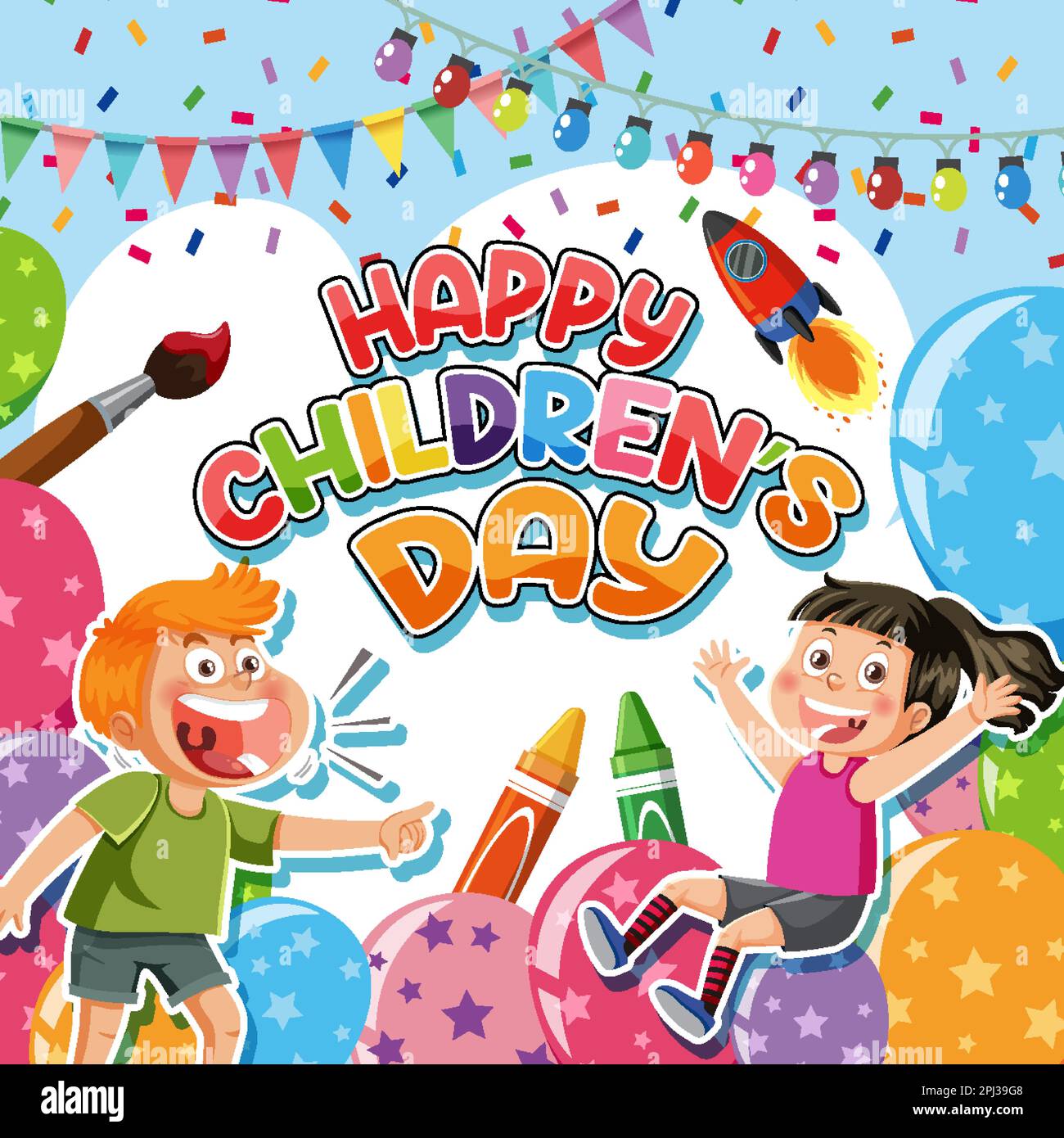 Happy children's day banner illustration Stock Vector Image & Art - Alamy