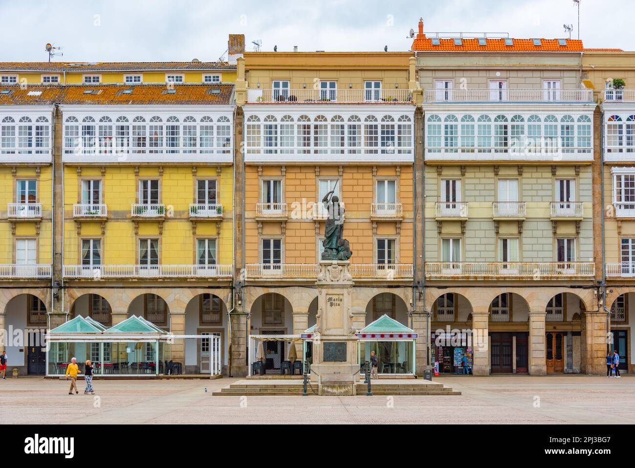 A Coruna, Spain, June 11, 2022: Maria Pita statue in A Coruna, Spain ...