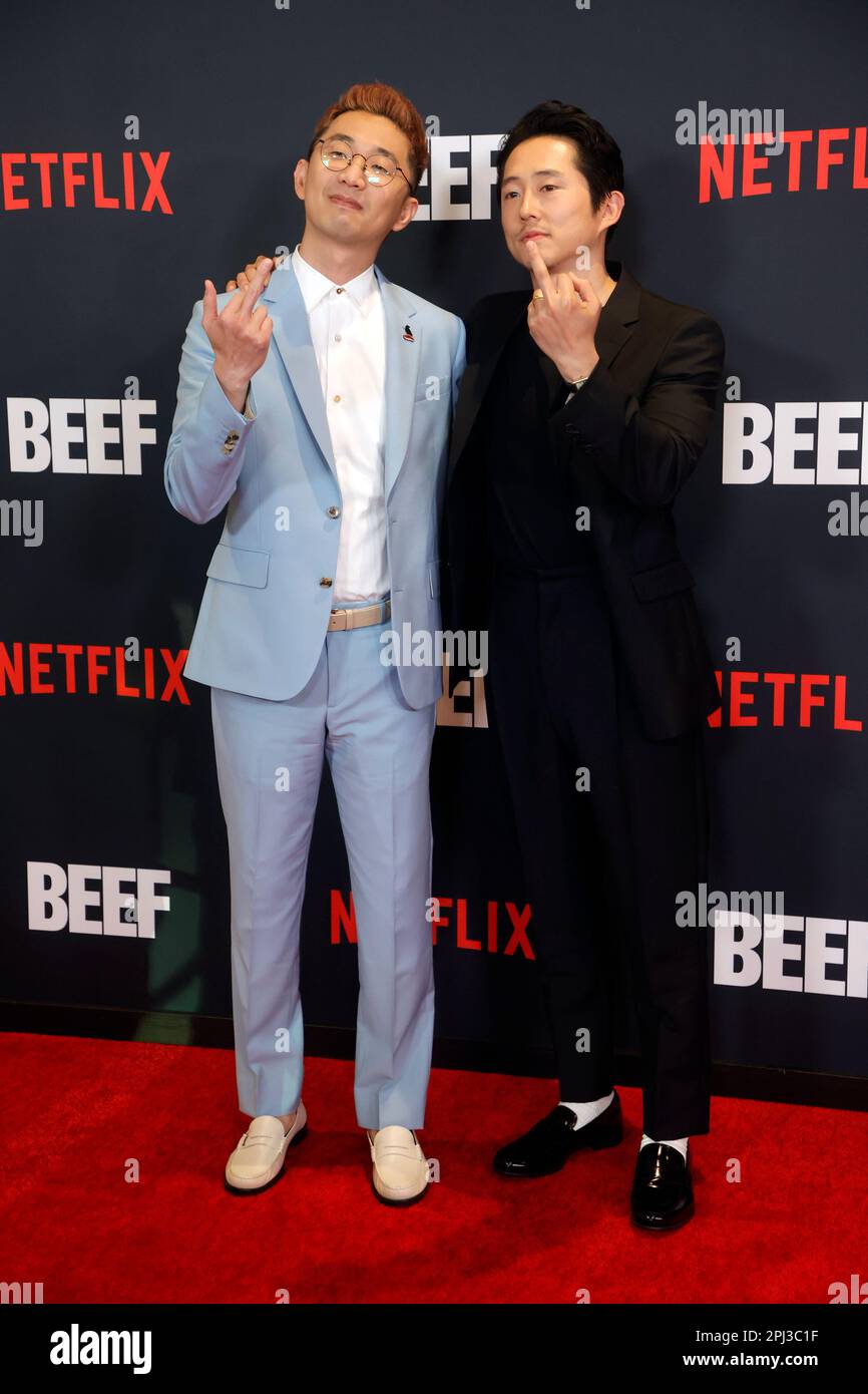 Los Angeles, California, USA. 30th Mar, 2023. Steven Yeun, Lee Sung Jin ...