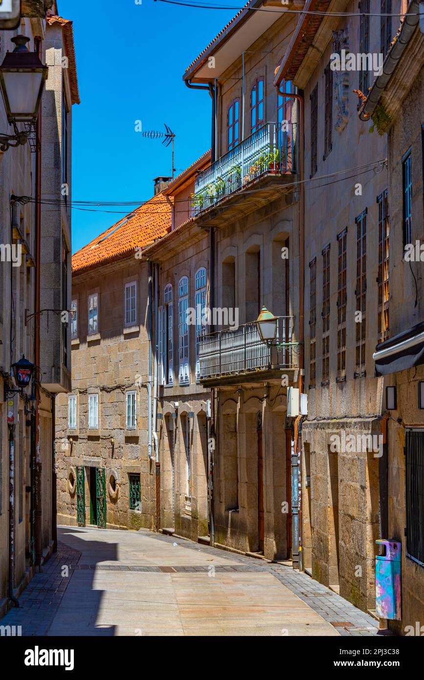 Pontevedra, Spain, June 10, 2022: View of a street in the old town of ...