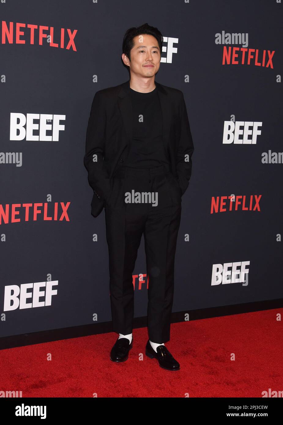 Steven Yeun arriving to Netflix’s “BEEF” Los Angeles Premiere held at ...