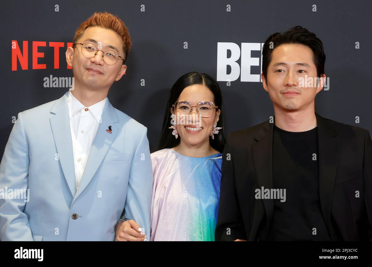 Los Angeles, California, USA. 30th Mar, 2023. Lee Sung Jin, Ali Wong, Steven Yeun. Los Angeles ...