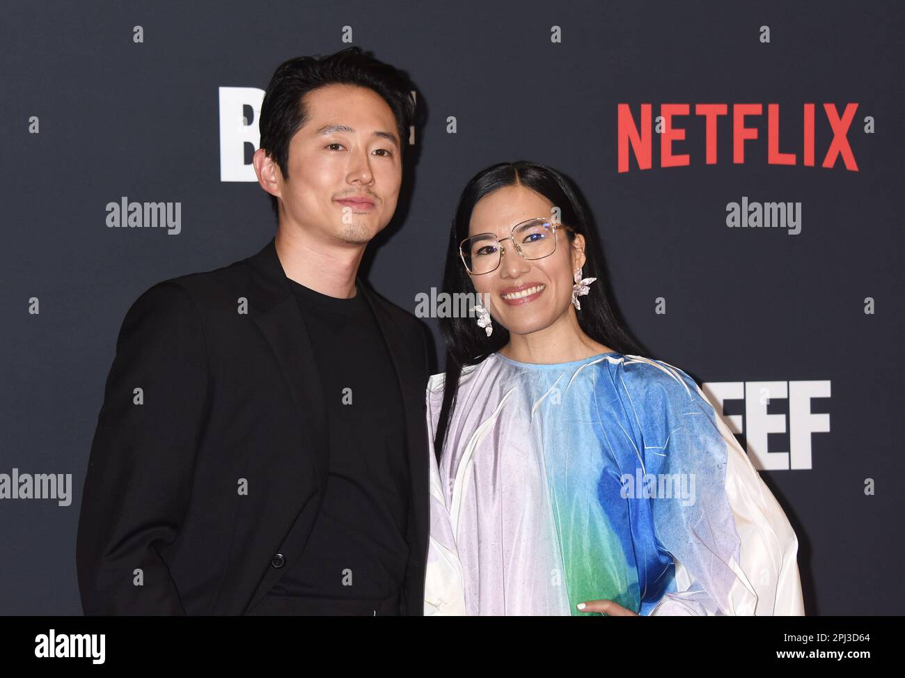 Steven Yeun and Ali Wong arriving to Netflix’s “BEEF” Los Angeles Premiere held at the Tudum ...
