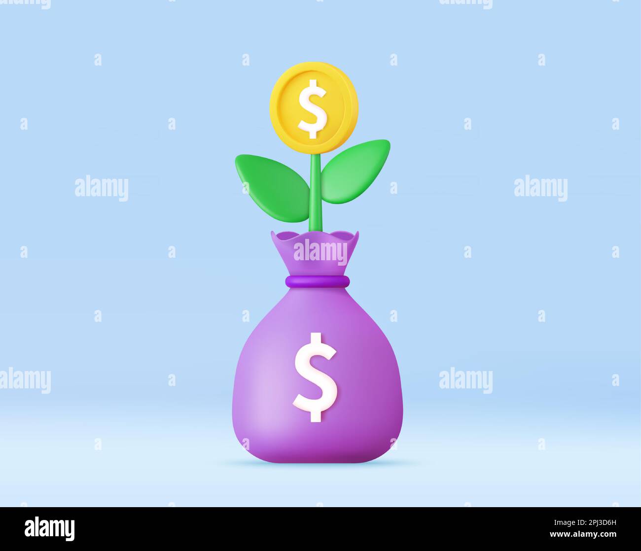 3d Money tree plant with bag money Stock Vector Image & Art - Alamy