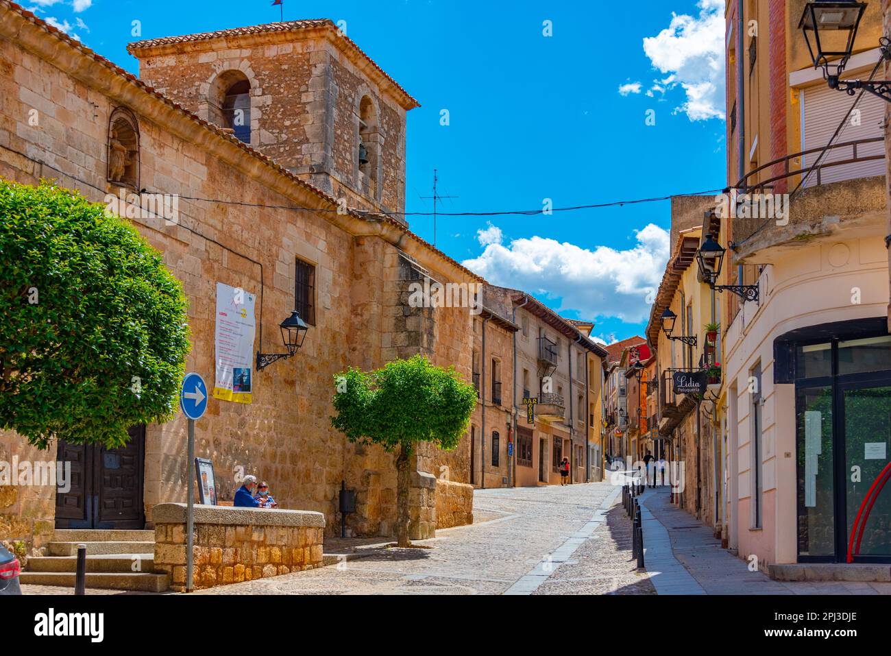 Lerma, Spain, June 4, 2022: Medieval street in the old town of Lerma ...