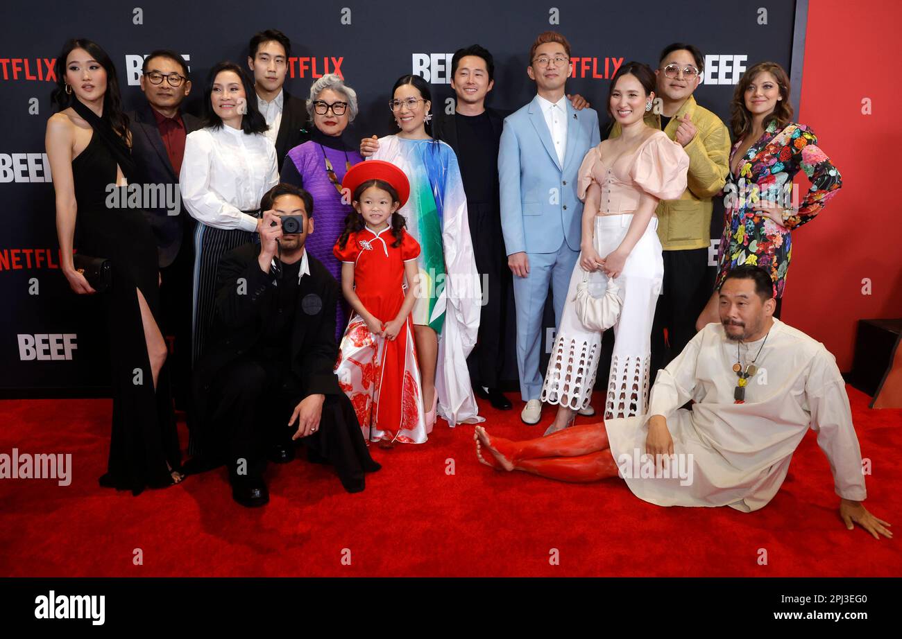 Los Angeles, California, USA. 30th Mar, 2023. Lee Sung Jin, Ali Wong, Steven Yeun, Patti ...