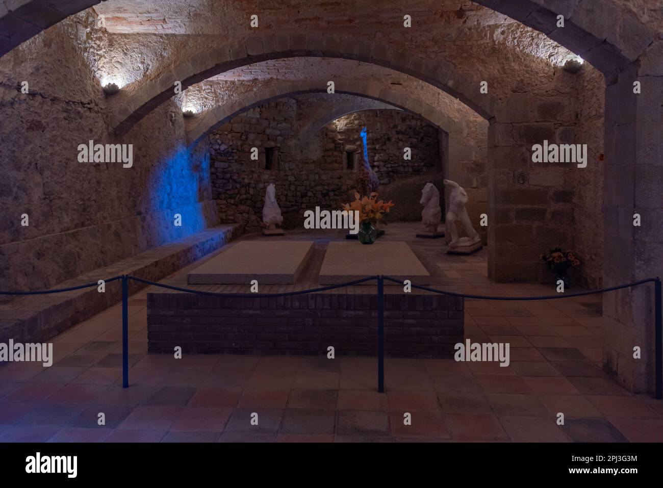 Pubol, Spain, May 26, 2022: Tomb at Castell Gala Dali de Pubol in Spain ...