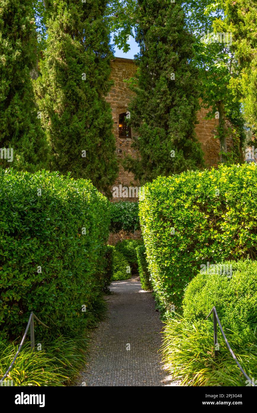 Pubol, Spain, May 26, 2022: Garden at Castell Gala Dali de Pubol Stock ...