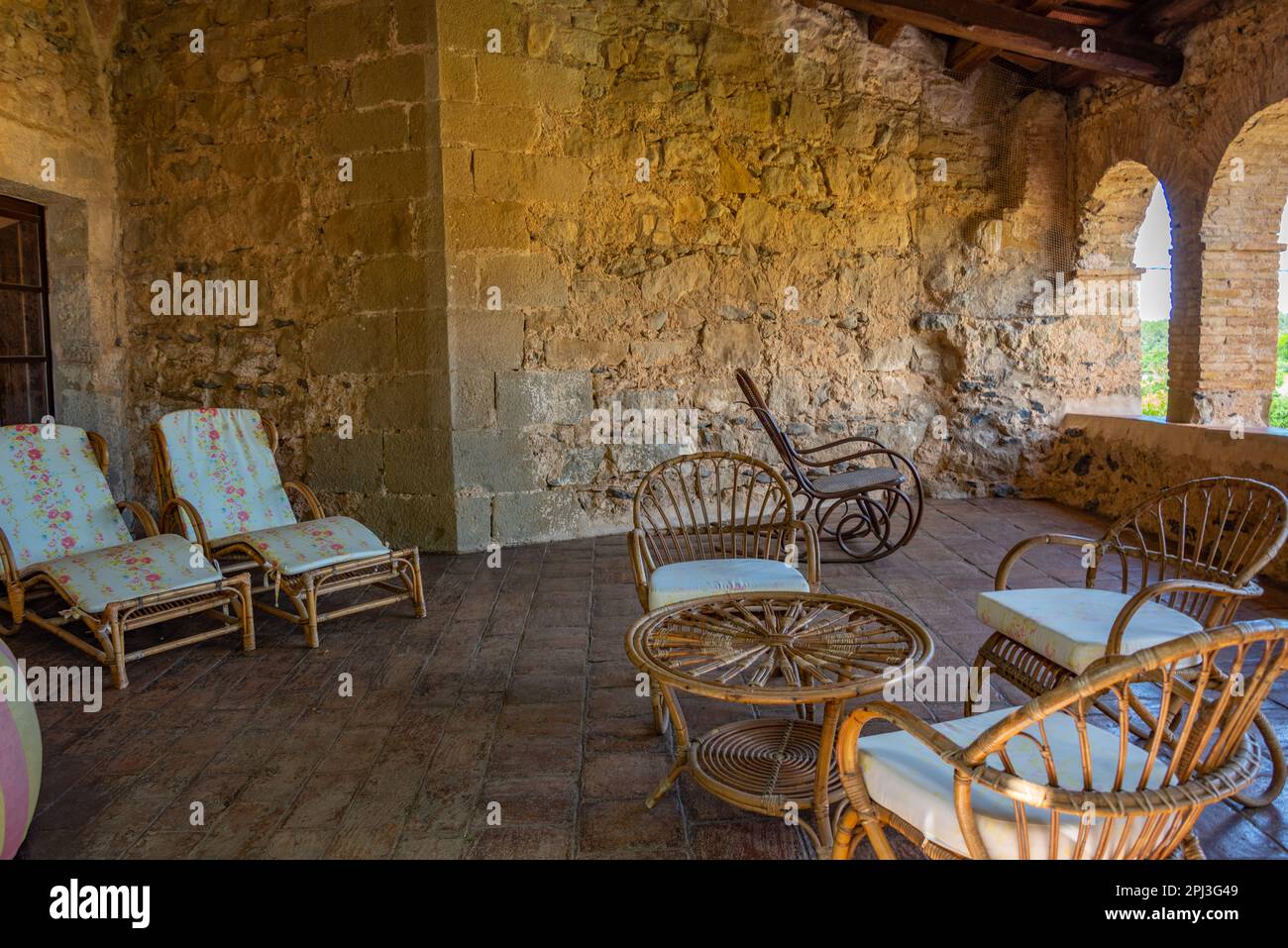 Pubol, Spain, May 26, 2022: Chambers at the Castell Gala Dali de Pubol ...