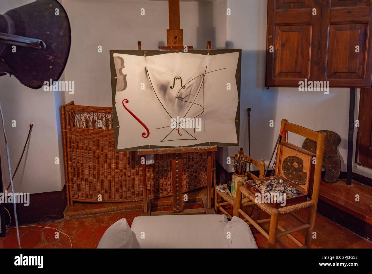 Pubol, Spain, May 26, 2022: Chambers at the Castell Gala Dali de Pubol ...