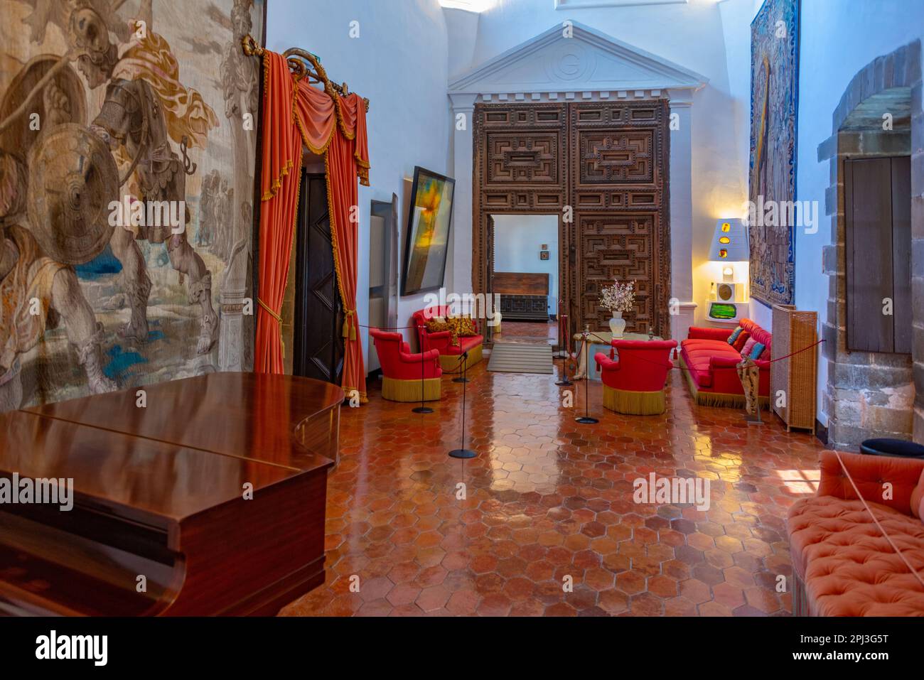 Pubol, Spain, May 26, 2022: Chambers at the Castell Gala Dali de Pubol ...