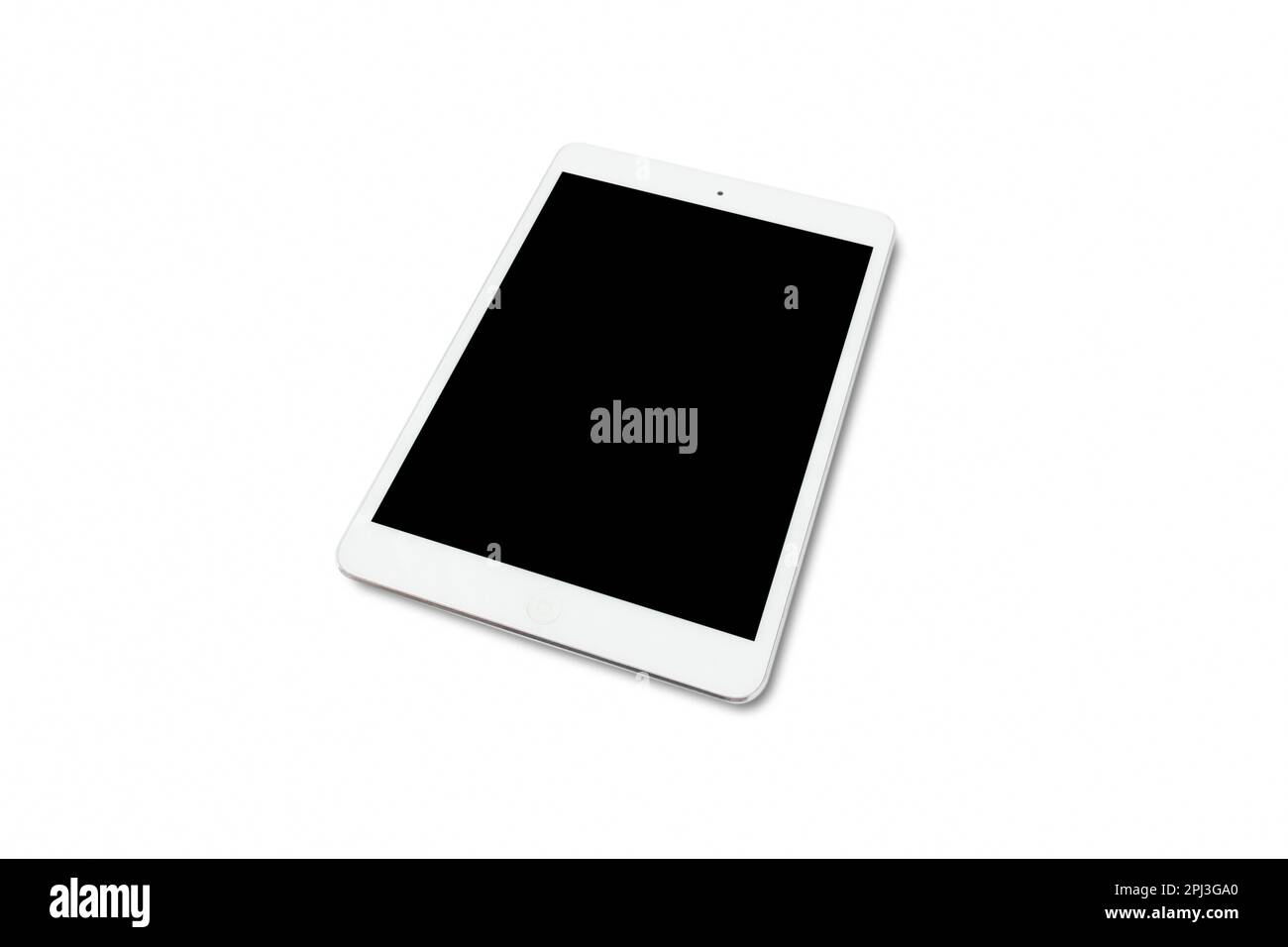 Concept for advertisement and brochure. A tablet with black screen ...