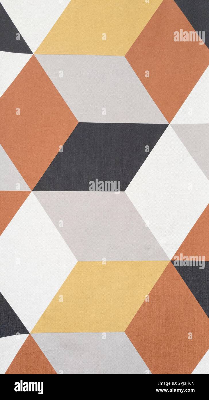 Real bas-relief 3D square cube interior wall in retro color background ...